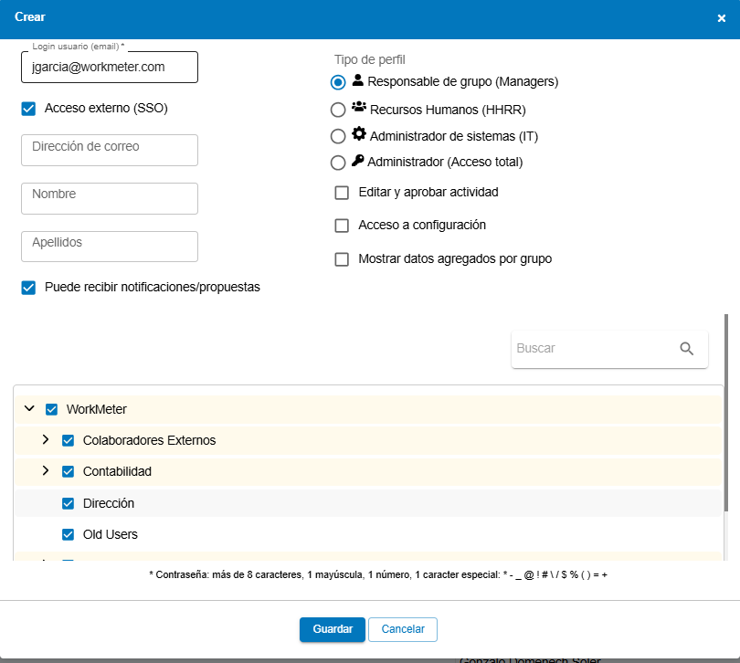 Manager and roles - Help Workmeter