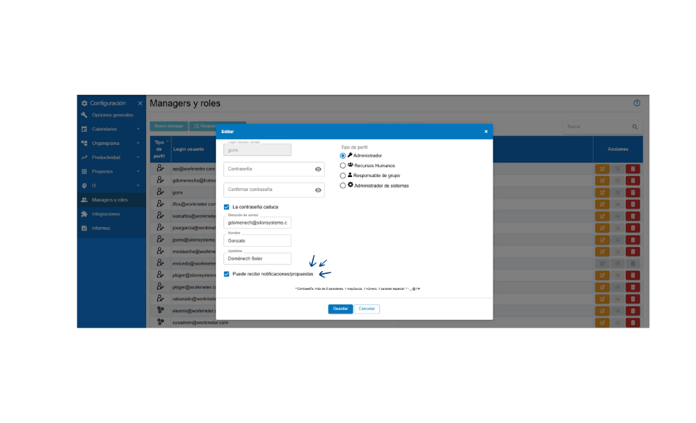 Manager y roles - Help Workmeter