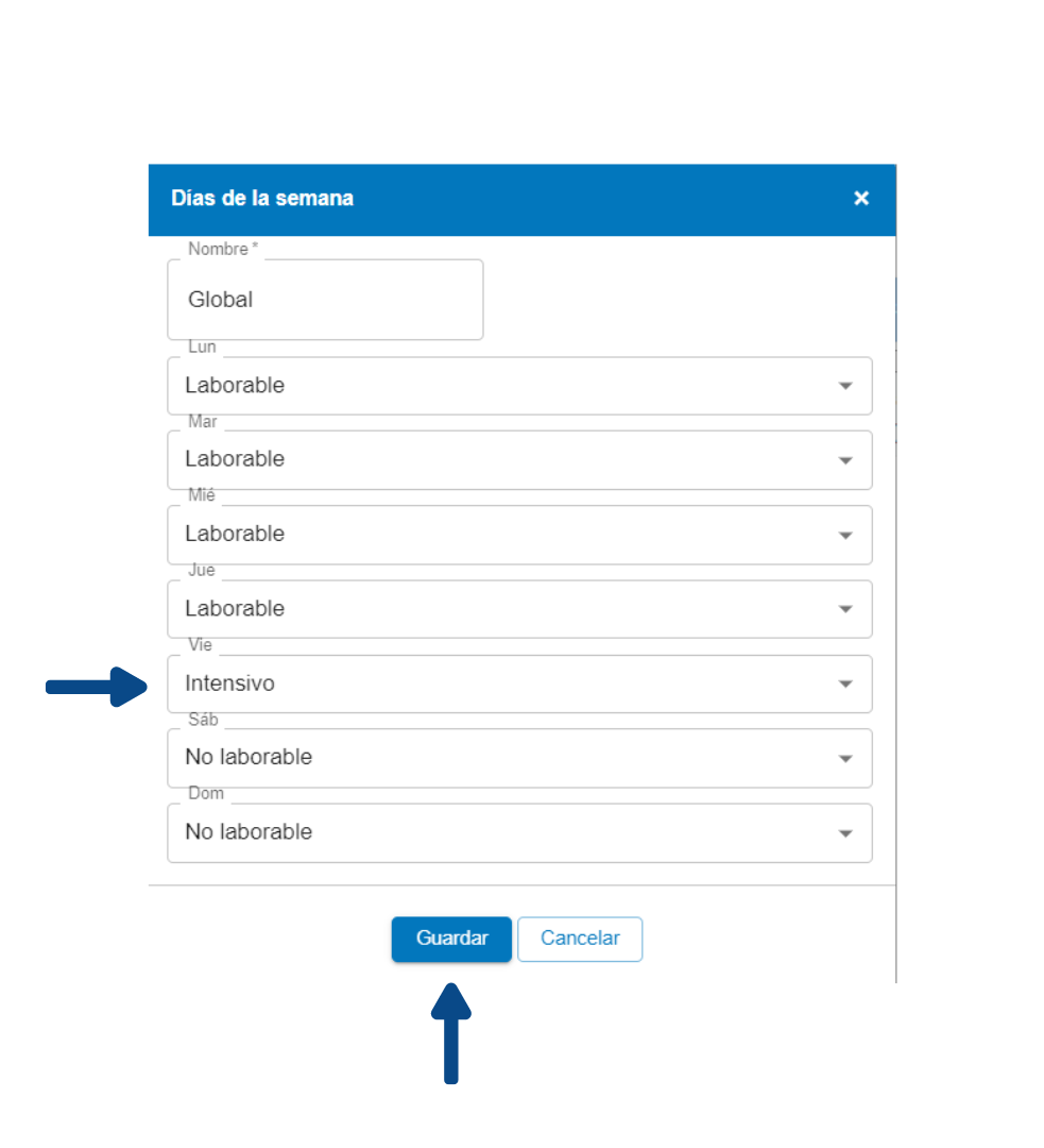 Edit calendars - Help Workmeter