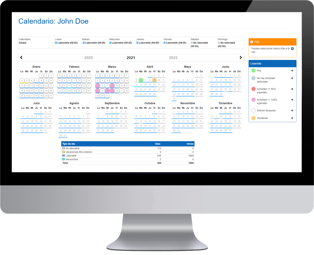 Calendário - Help Workmeter